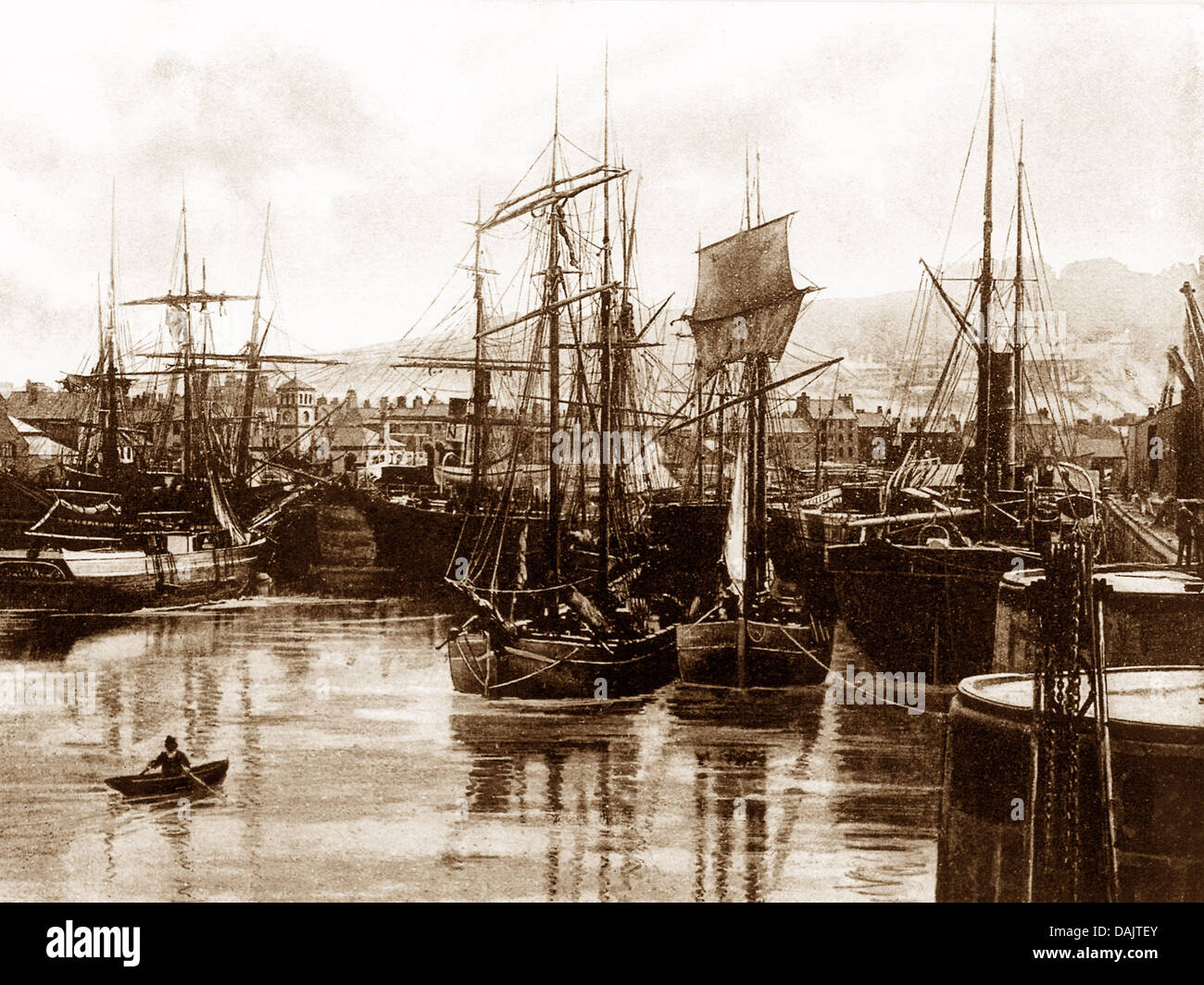 Whitehaven Docks Victorian period Stock Photo - Alamy