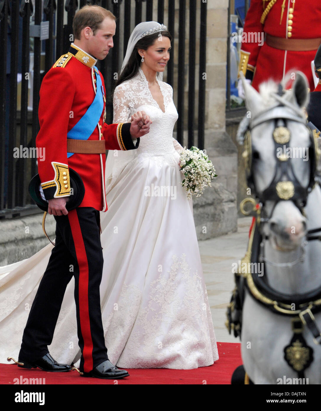 After their royal wedding ceremony at westminster abbey hi-res stock ...