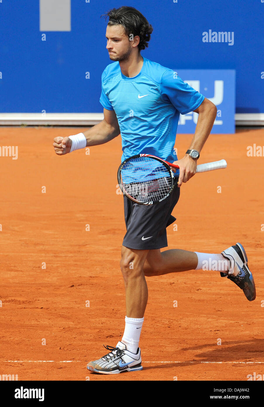 Bulgarian tennis professional Grigor Dimitrow cheers in his ...