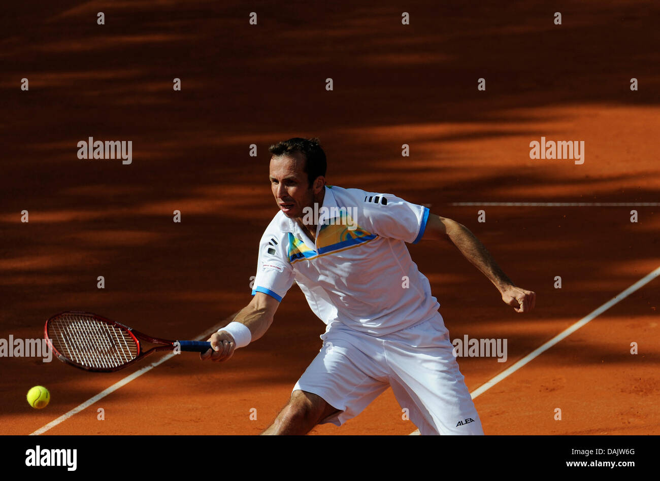 Czech tennis professionalRadek Stepanek hits the ball in his ...
