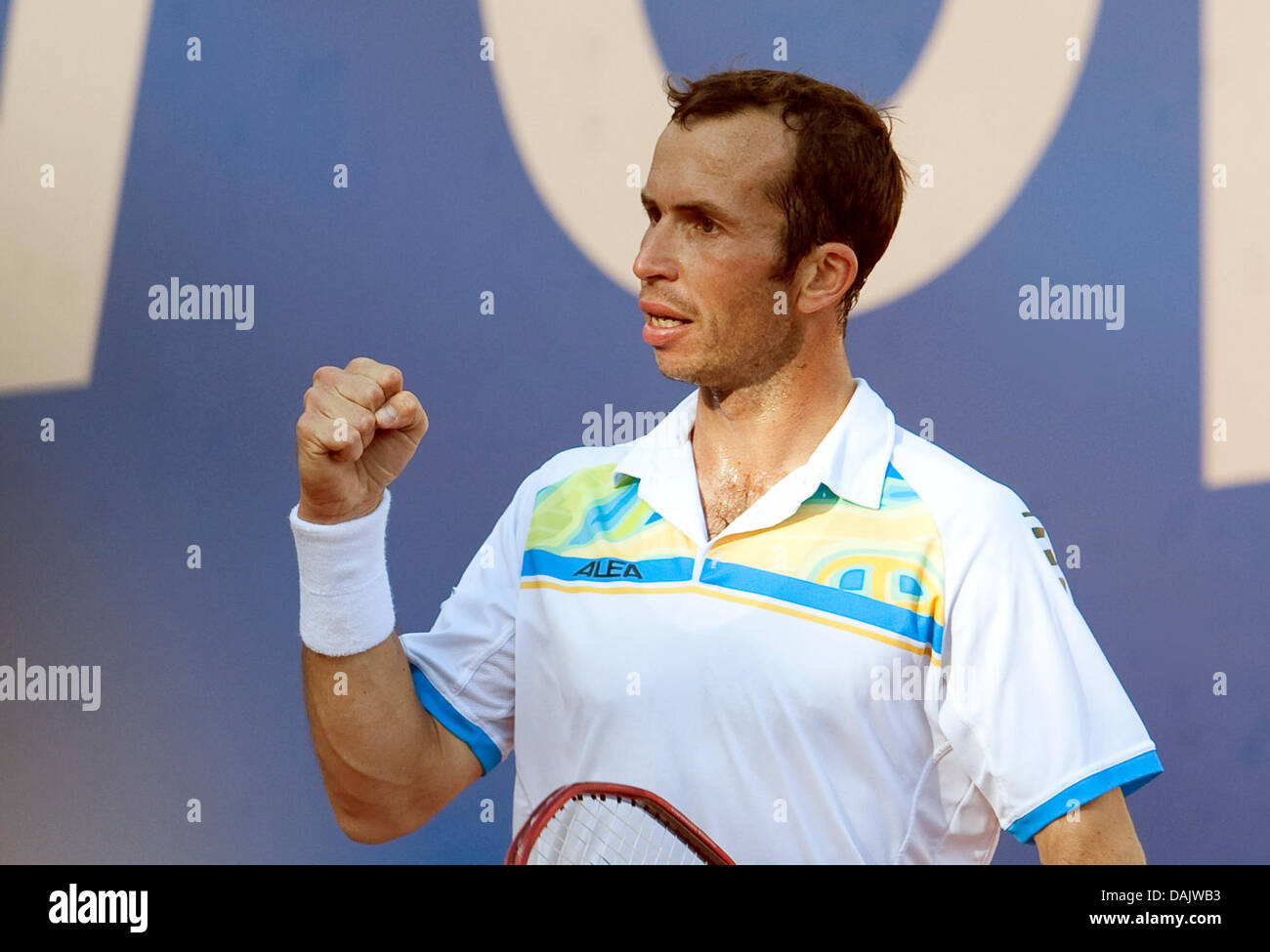 Czech tennis professionalRadek Stepanek cheers in his quarterfinal ...