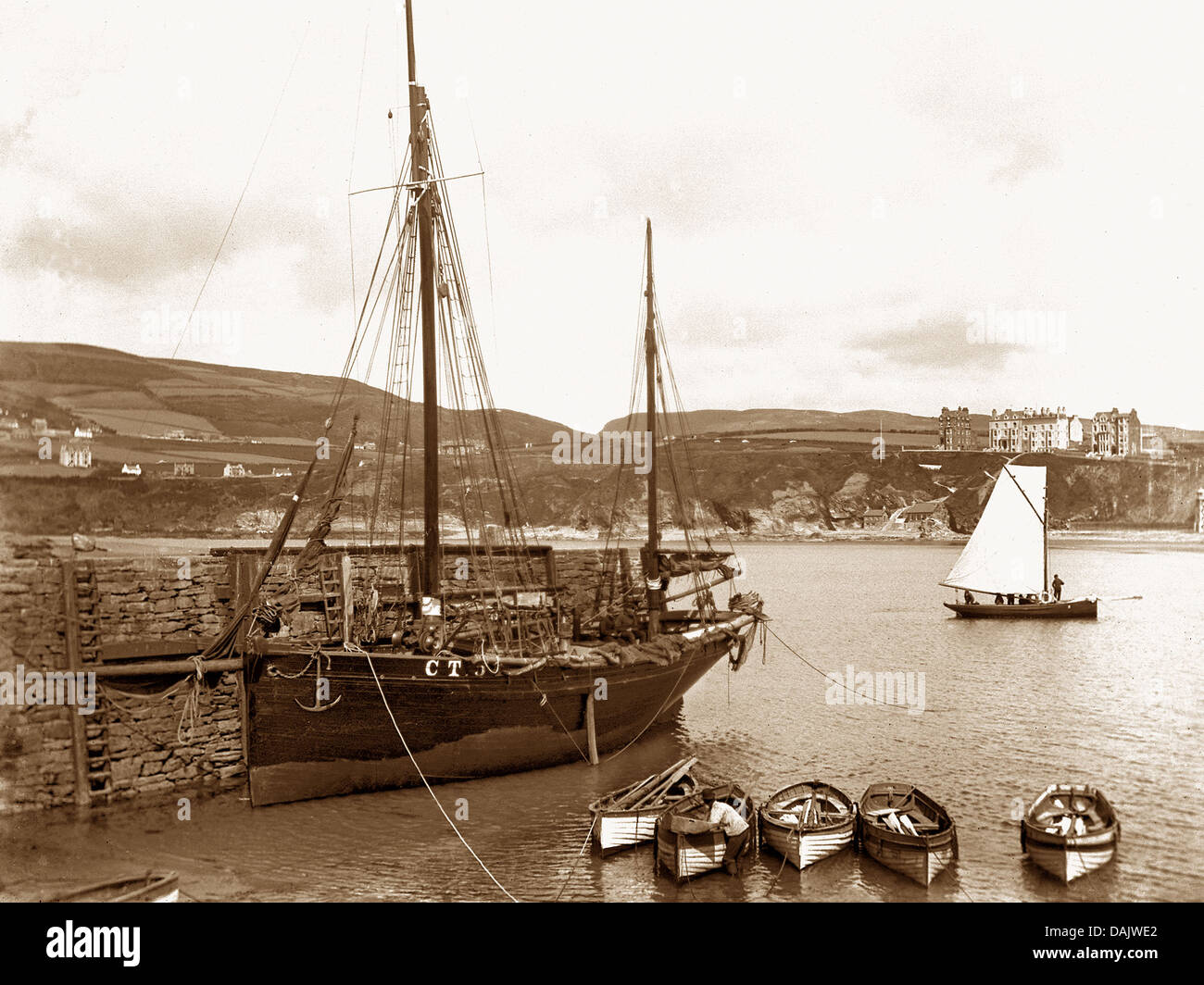 Port Erin Isle of Man early 1900s Stock Photo - Alamy