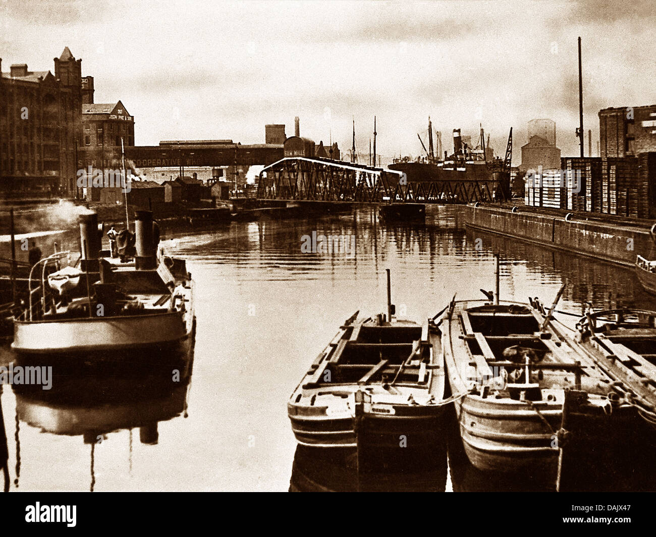 Manchester Ship Canal Old Trafford early 1900s Stock Photo - Alamy