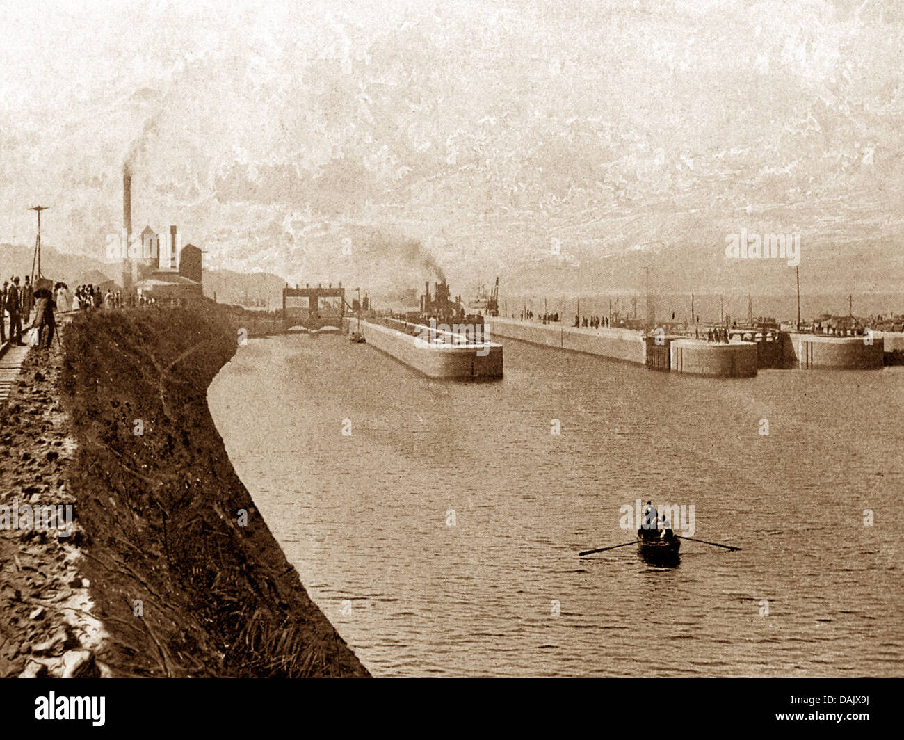Manchester Ship Canal Eastham Locks early 1900s Stock Photo - Alamy