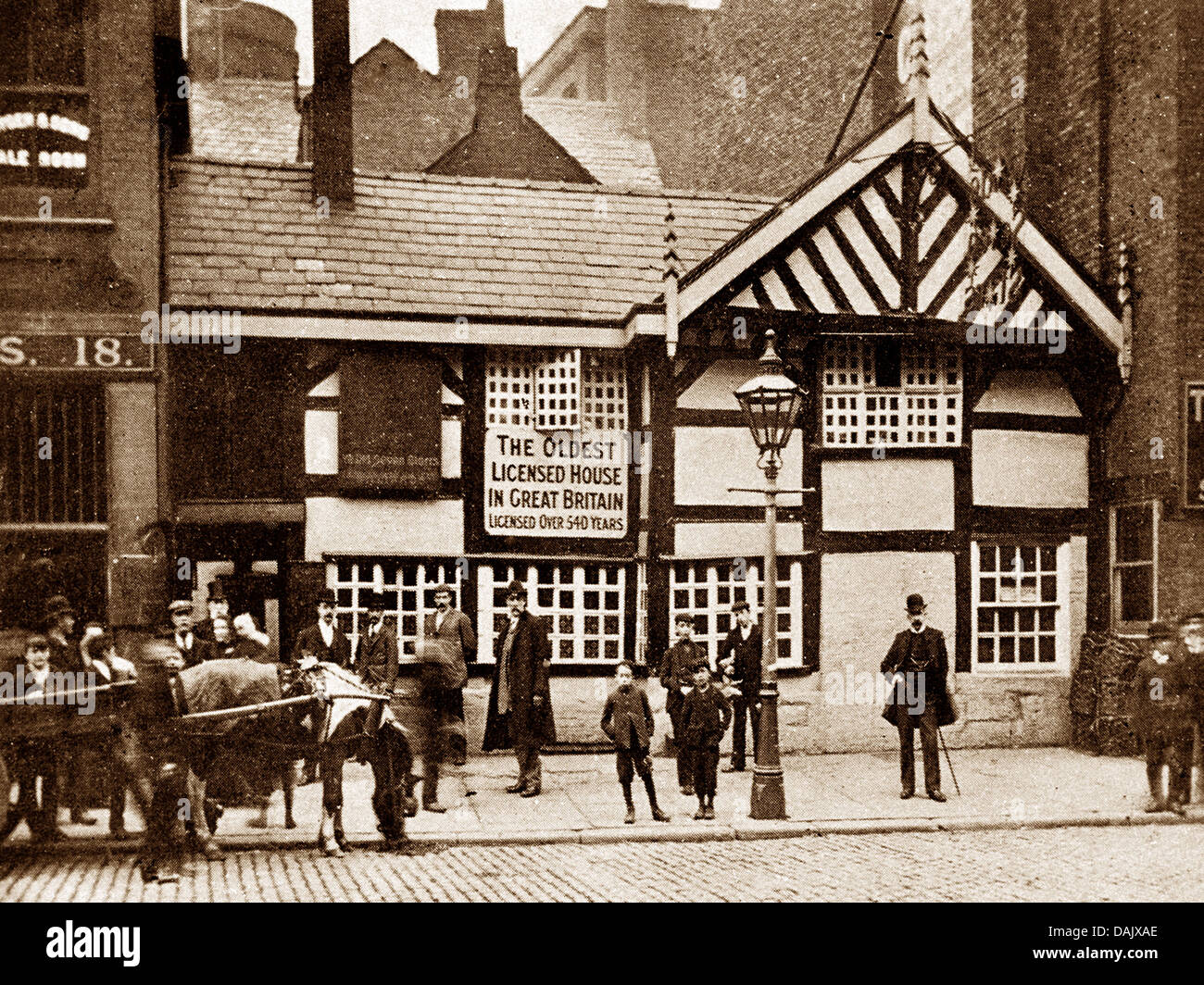 Manchester Ye Olde Seven Stars Pub early 1900s Stock Photo - Alamy