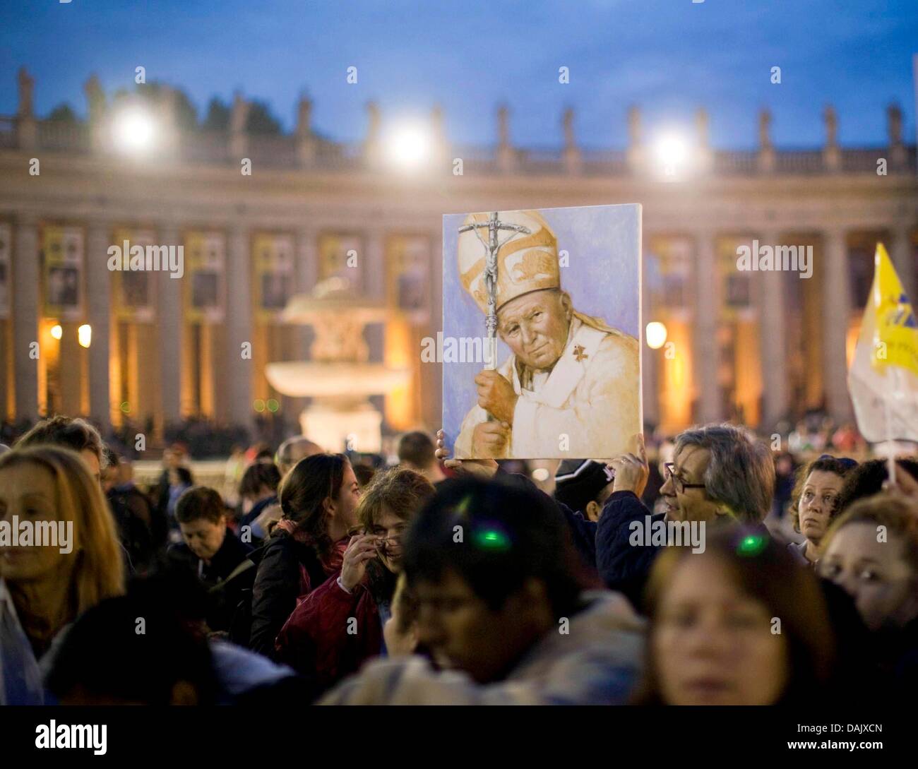 Religous wait for the beatification of Pope Johannes Paul II at St ...