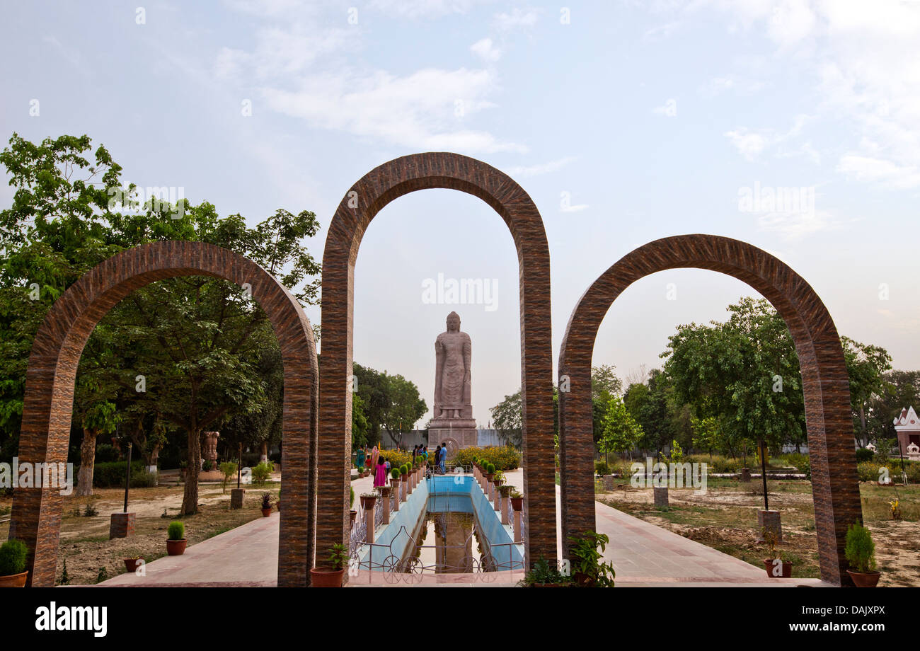 Statue of Buddha at a temple, Thai Temple, Sravasti, Uttar Pradesh ...