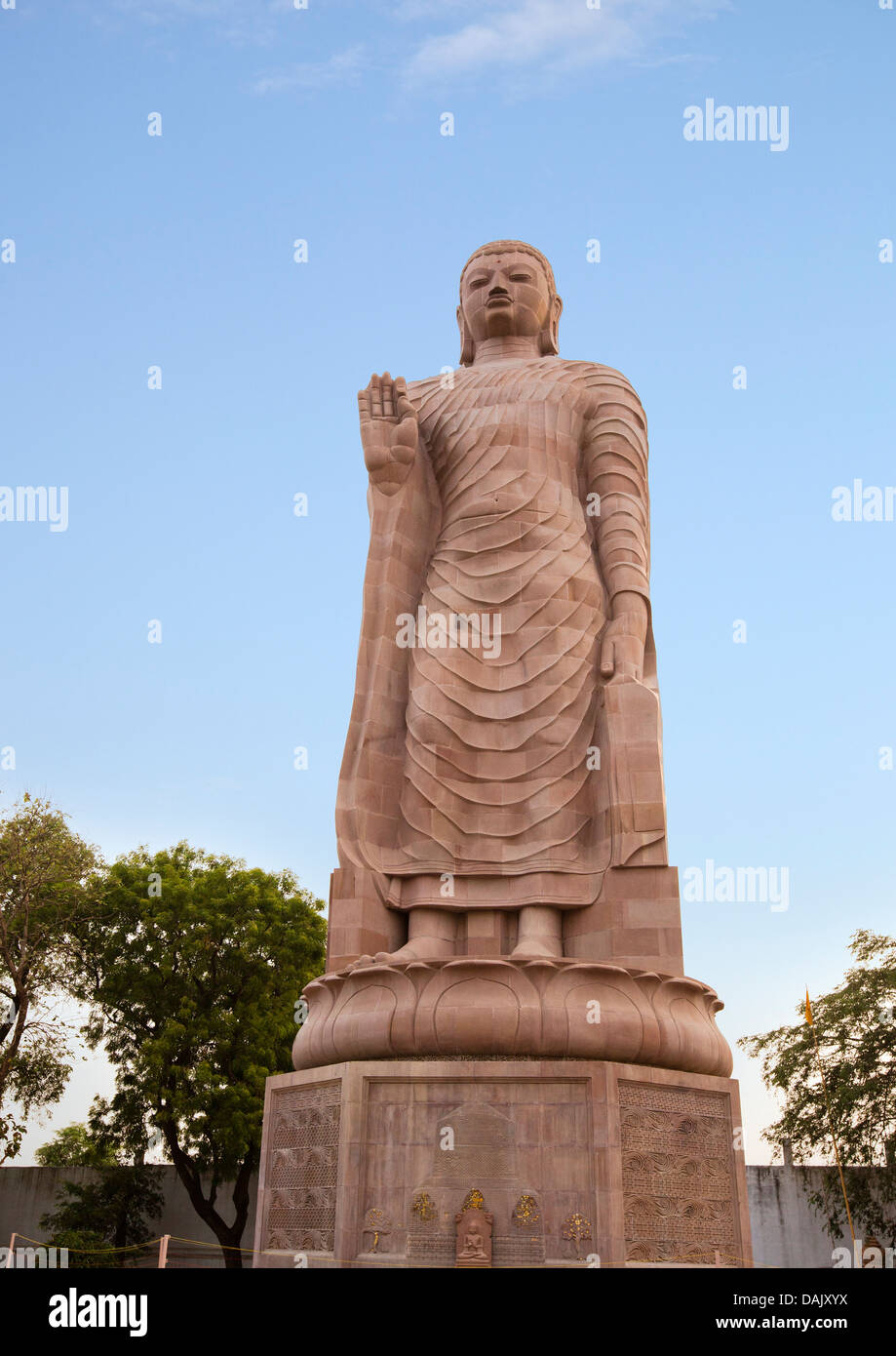 Low Angle View of statue of Buddha, Thai Temple, Sravasti, Uttar ...