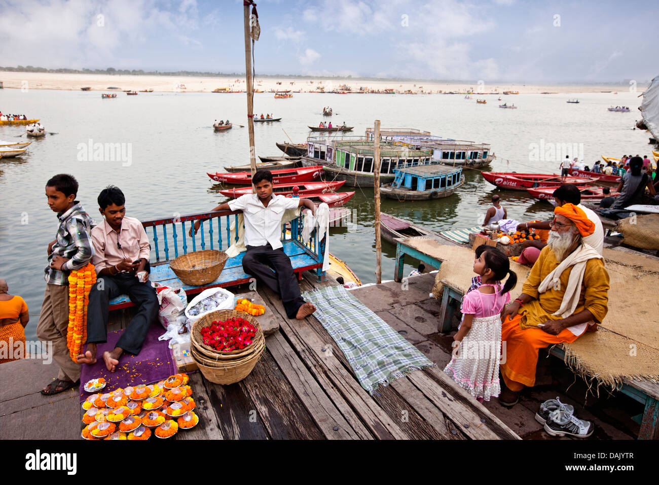 People at a ghat, Dashashwamedh Ghat, Varanasi, Uttar Pradesh, India ...