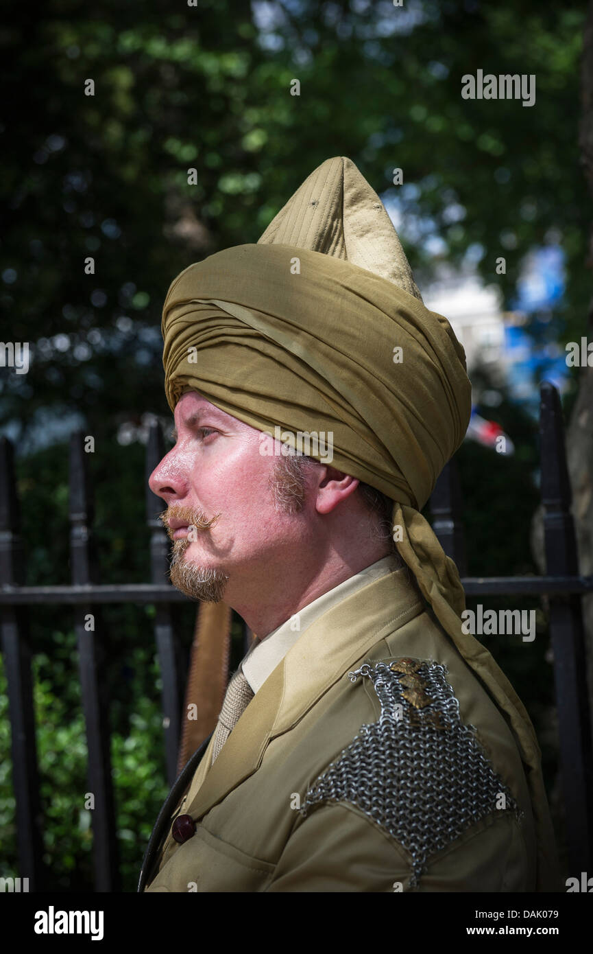 A man dressed in the uniform of a Bengal Lancer Officer attending the ...