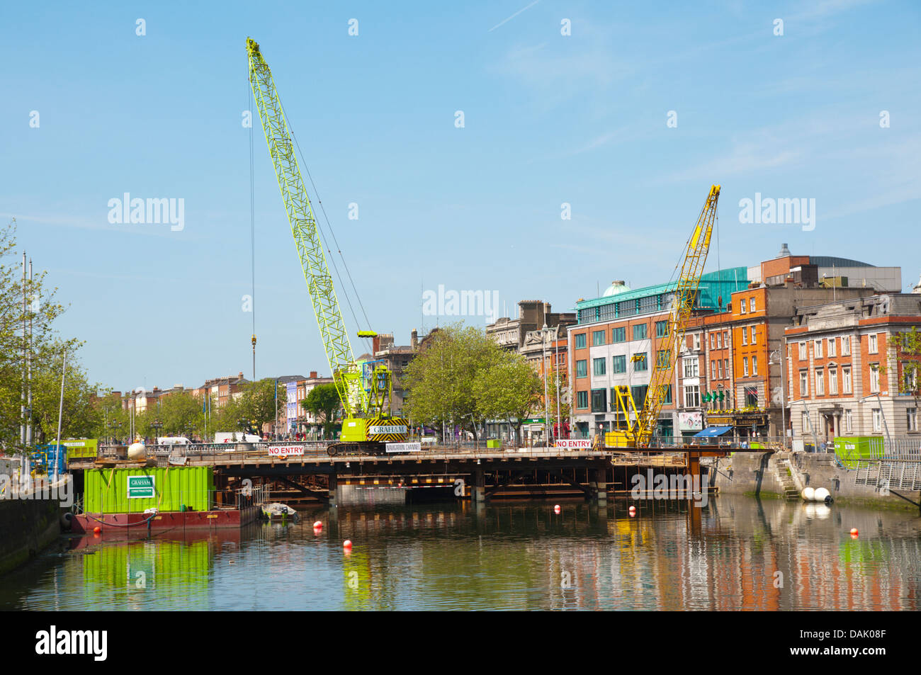Marlborough Street bridge under construction central Dublin Ireland ...