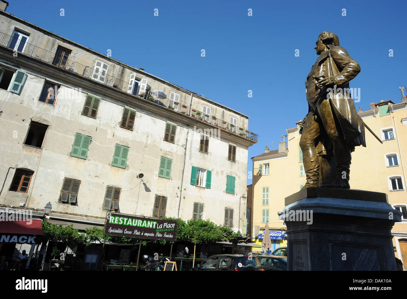 Gaffori square in Corte, Corsica Stock Photo - Alamy