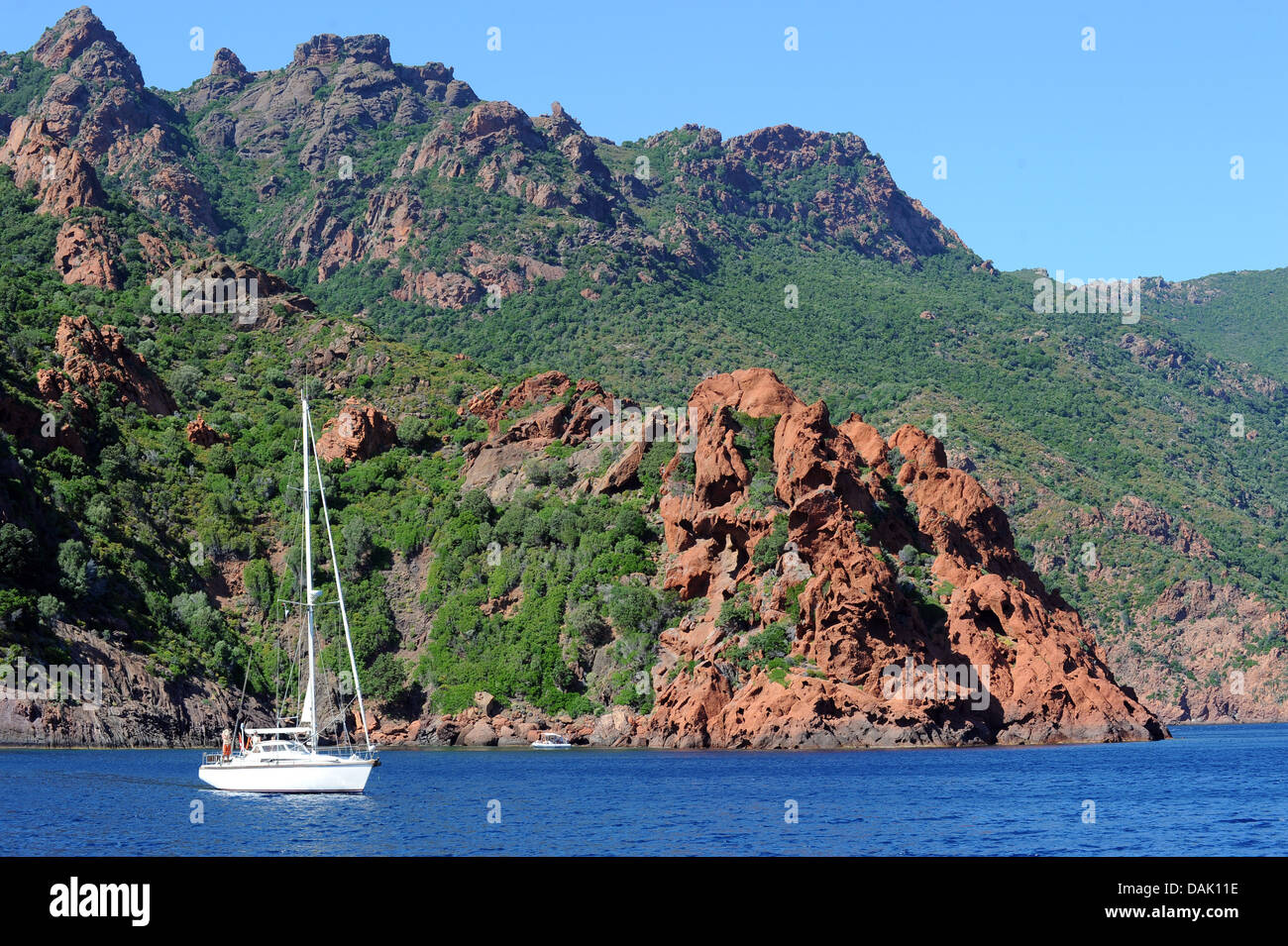 Landscape in the Scandola Nature Reserve, one of the wonders of Corsica ...