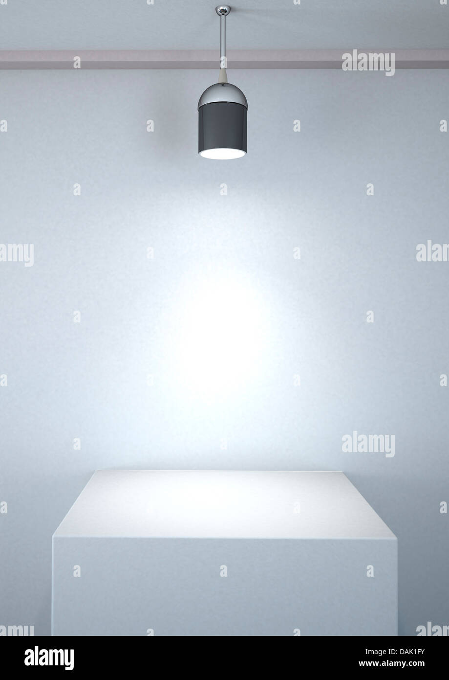 Illustration of Showcase with lamp Stock Photo - Alamy