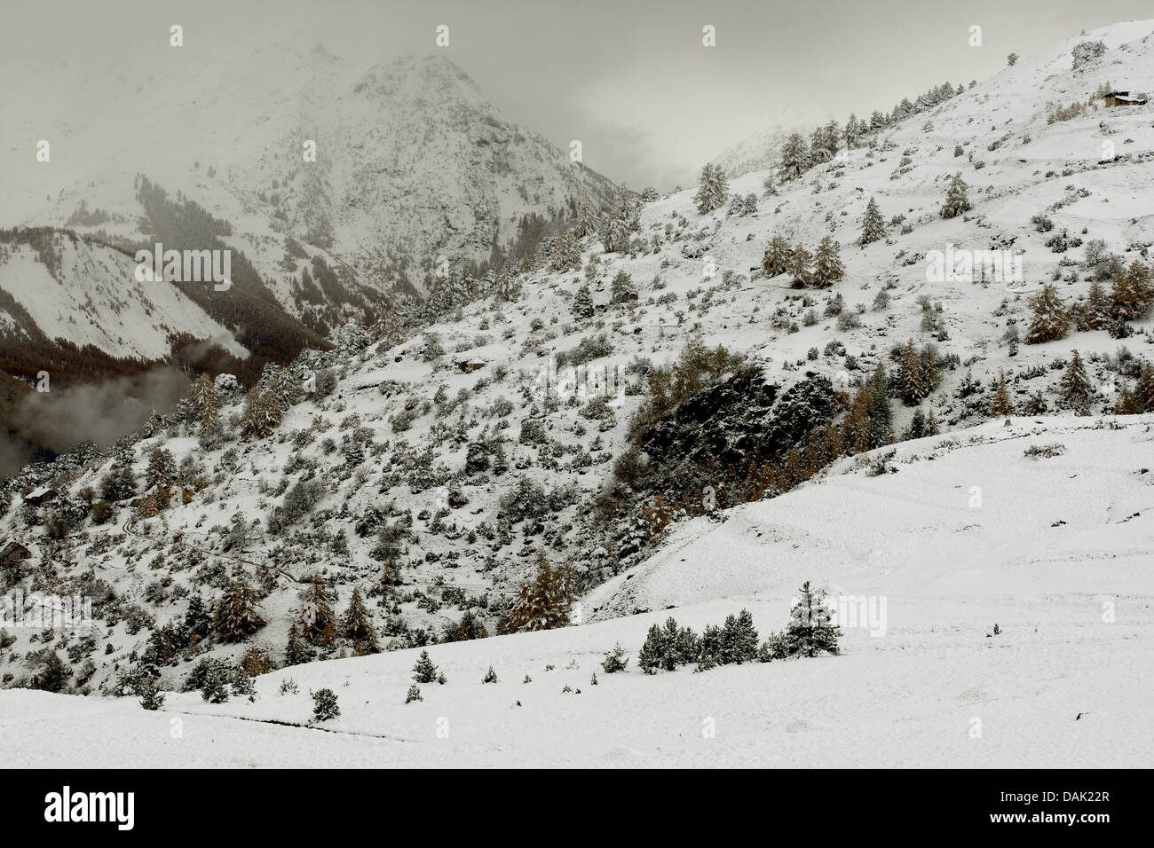 snow-covered Col de Granon, France Stock Photo - Alamy