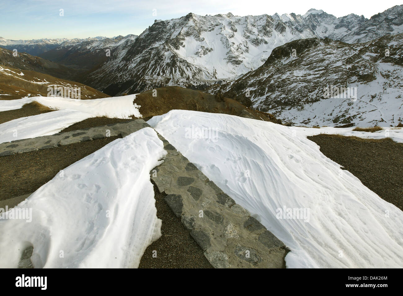 Remains of snow at the col de galibier hi-res stock photography and ...