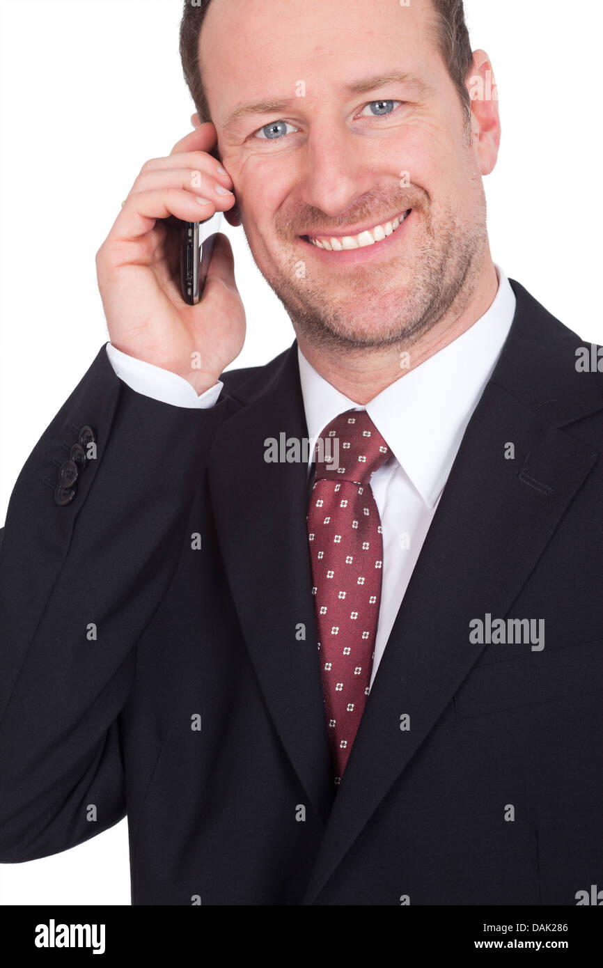 business man with telephone Stock Photo - Alamy