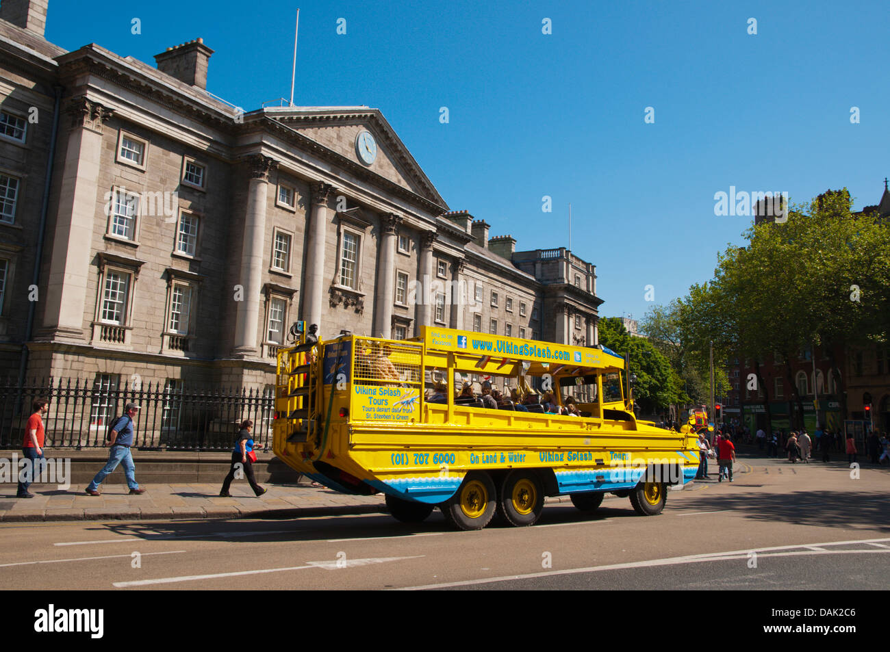 Viking Splash Tour amphibious bus boat West Front of Trinity College in ...