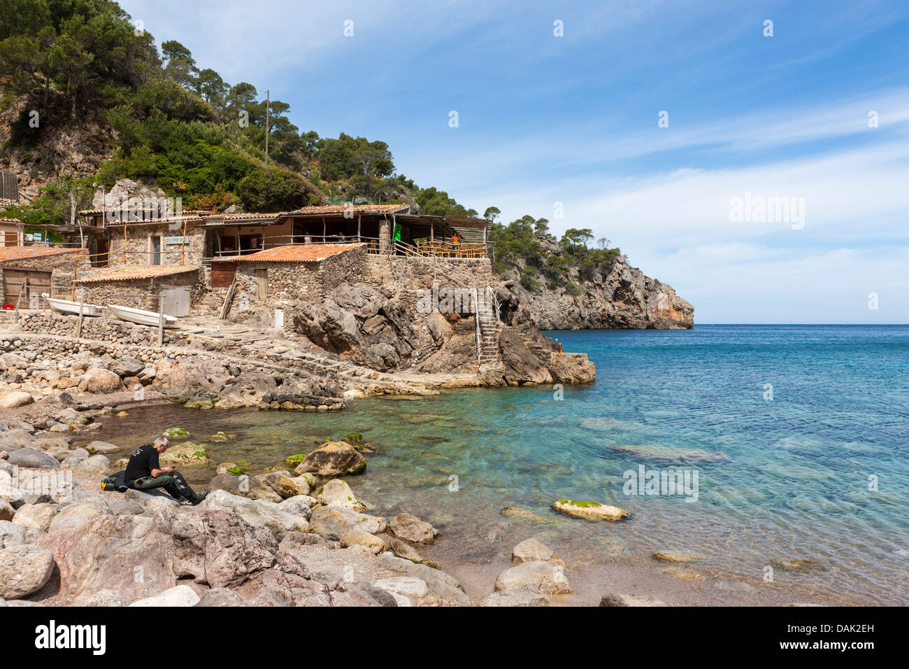 Spain, Mallorca, Fishing village of Deia Stock Photo - Alamy