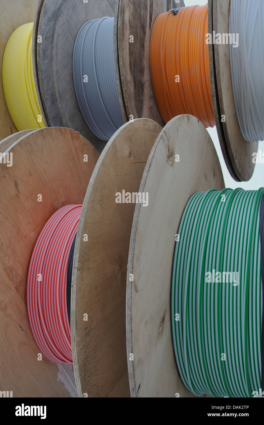 Variety of cable drumbs, close up Stock Photo - Alamy