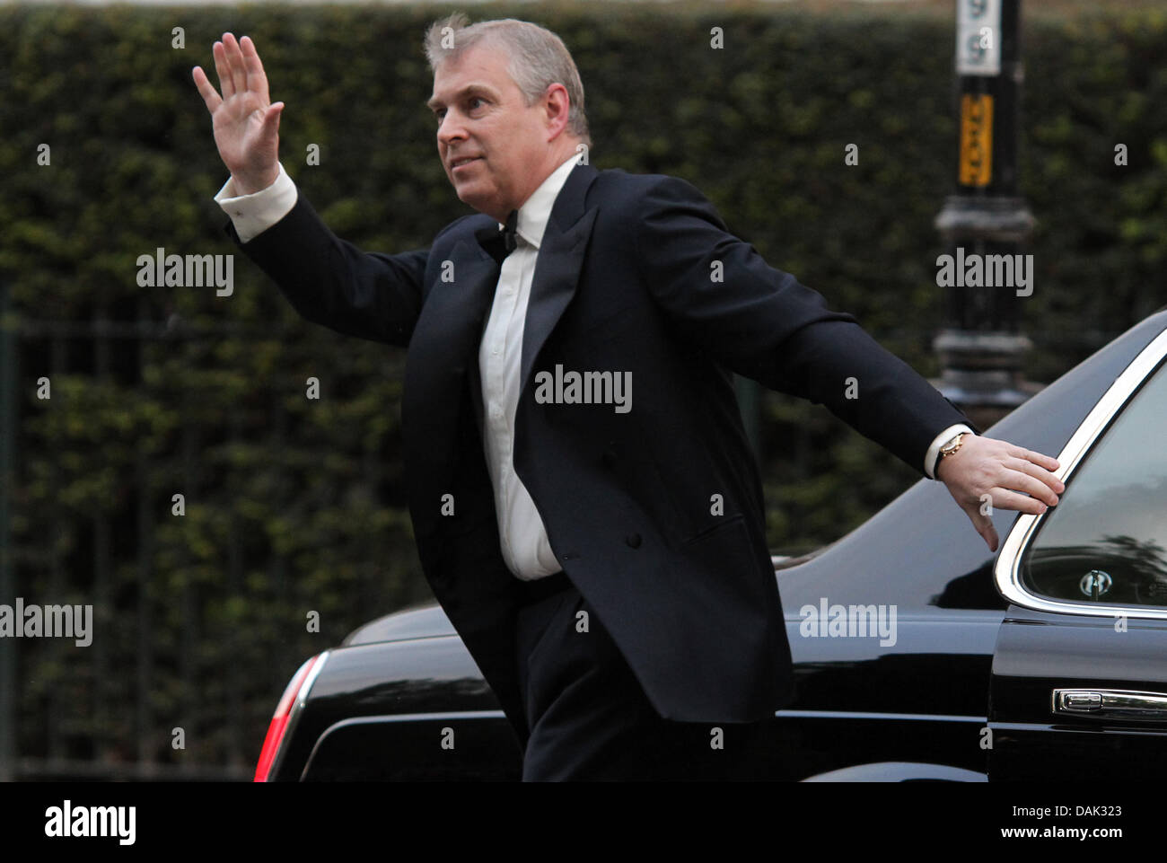 British Prince Andrew arrives for a party at the Hotel "Mandarin ...