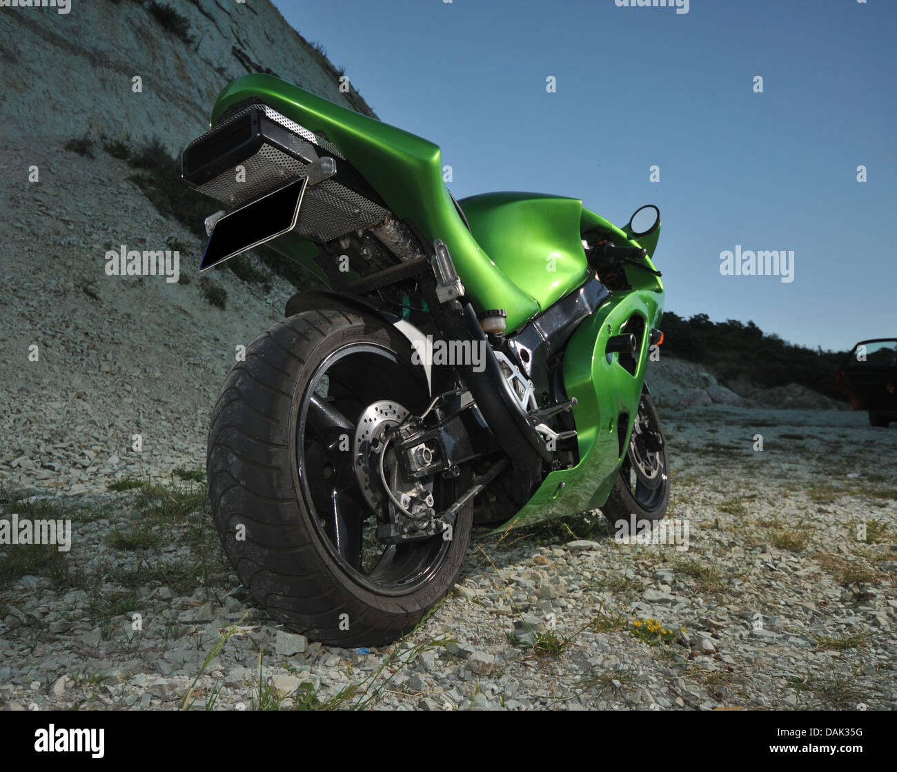 green sport motorcycle Stock Photo - Alamy