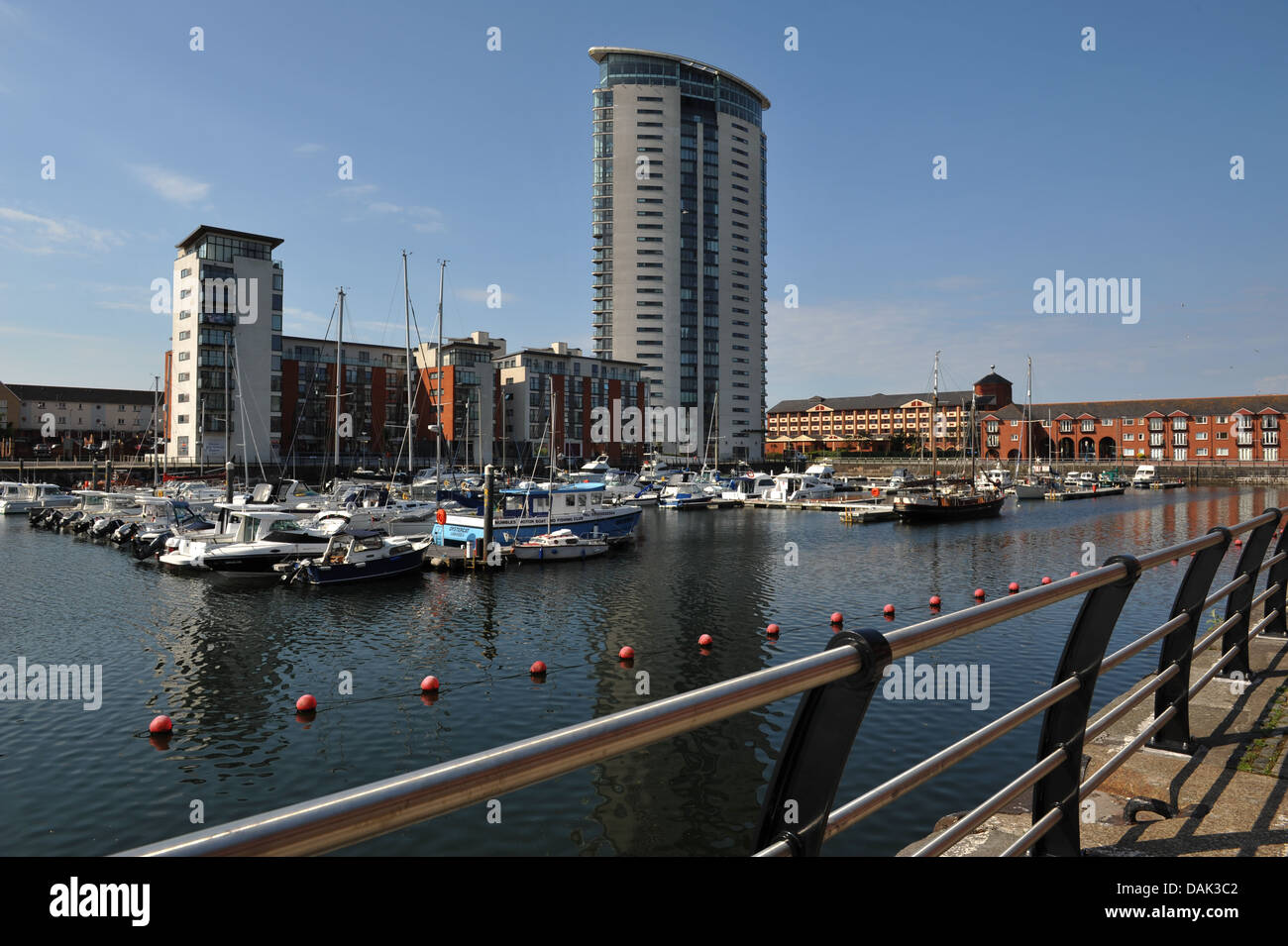 Swansea Marina and the Meridian Tower Stock Photo - Alamy