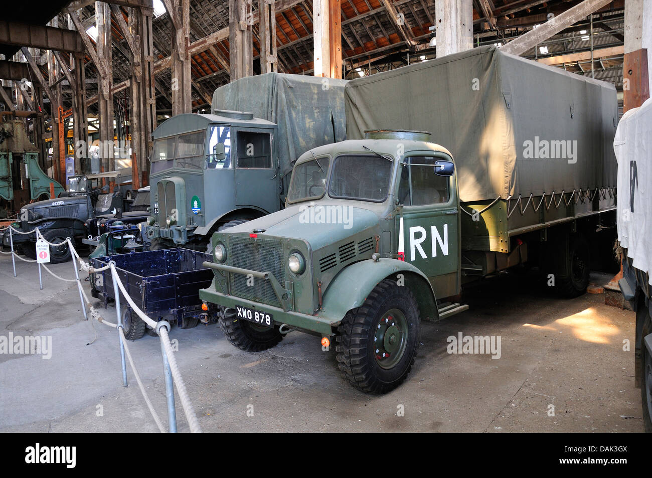 Chatham, Kent, England. Chatham Historic Dockyard. Royal Navy vehicles ...