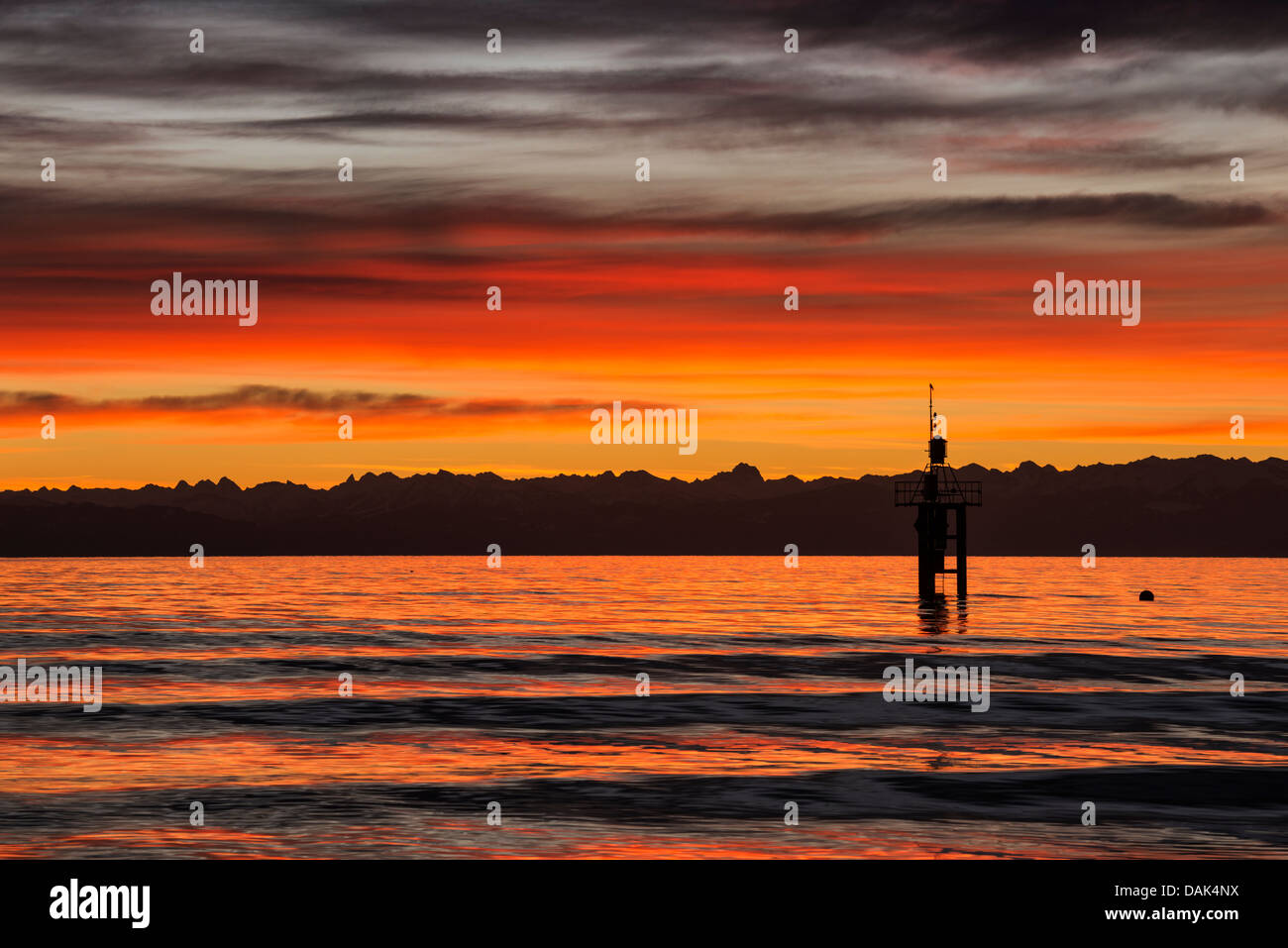 Germany, Constance, View of lighthouse at Lake Constance Stock Photo ...