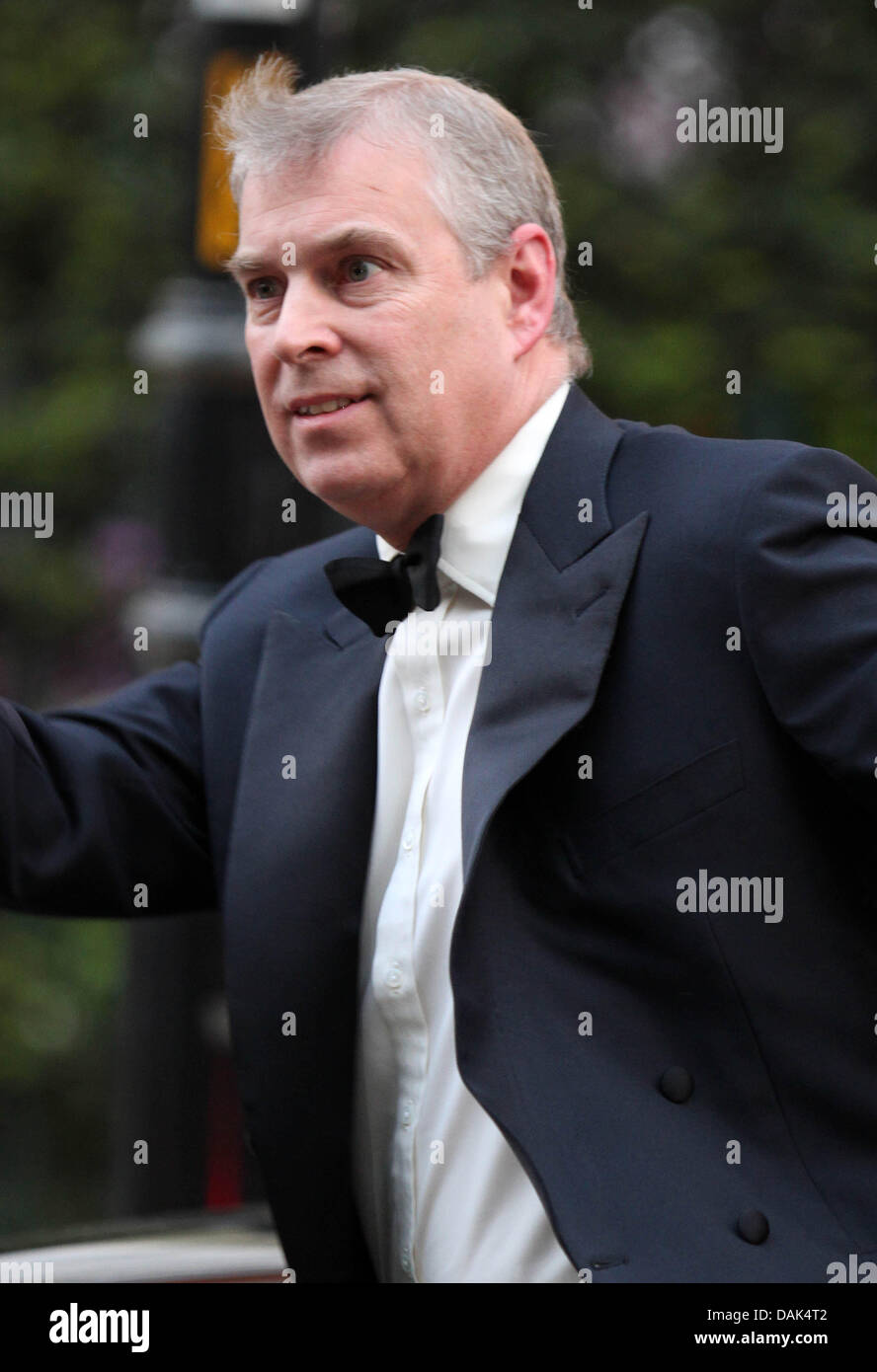 British Prince Andrew arrives for a pre-wedding dinner held at the ...