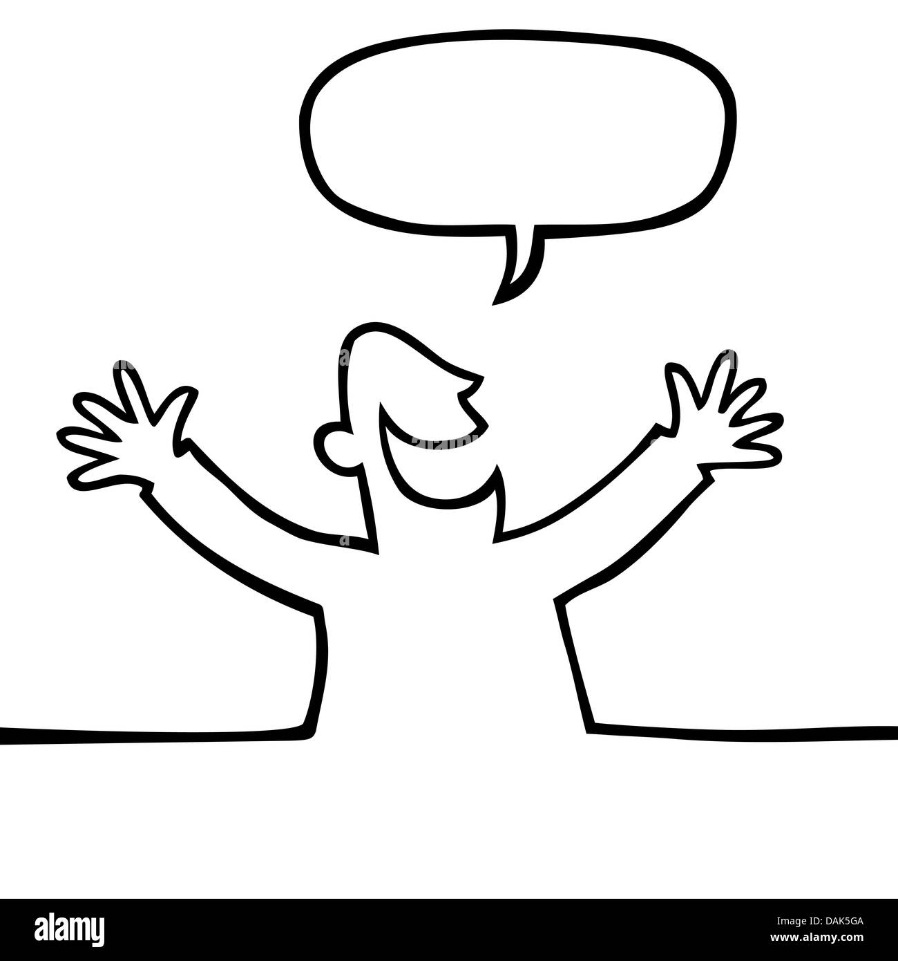 Cartoon happy man open arms hi-res stock photography and images - Alamy