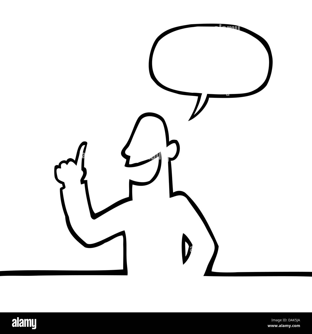 Cartoon man explaining Black and White Stock Photos & Images - Alamy