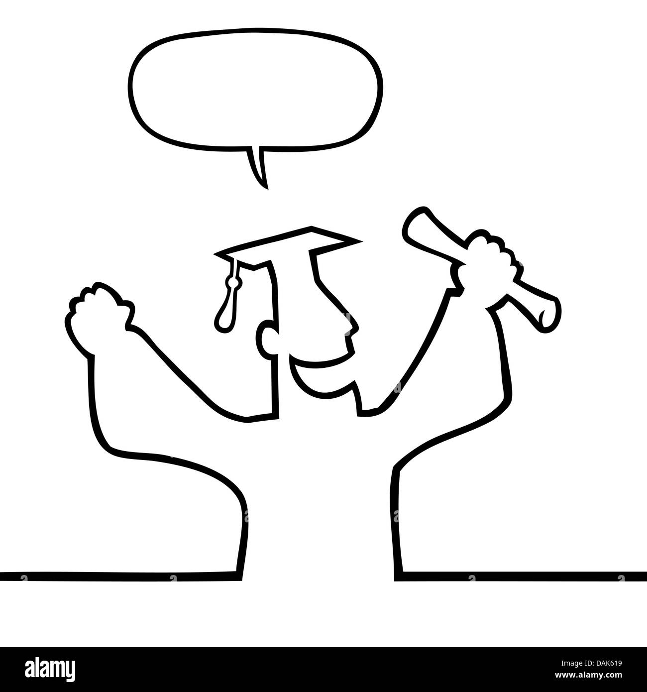 Graduation cap and gown Black and White Stock Photos & Images - Alamy