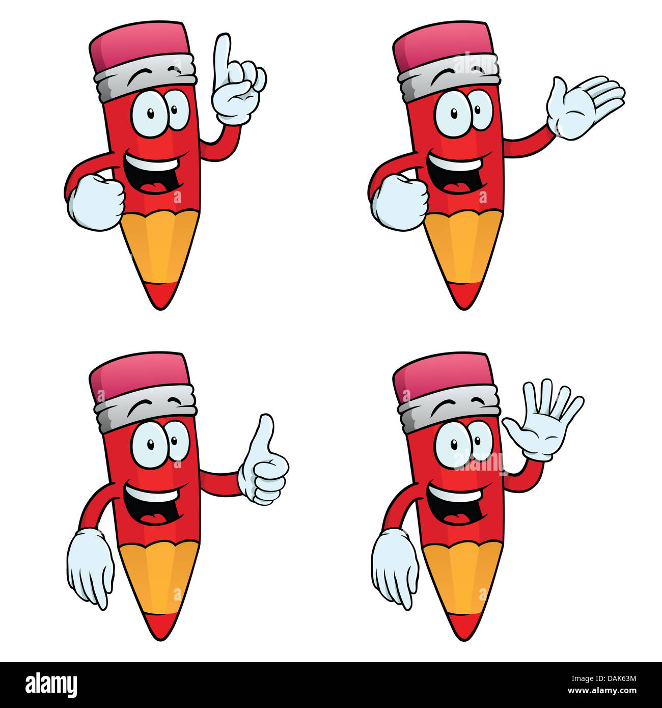 Cartoon character pencil pointing High Resolution Stock Photography and ...