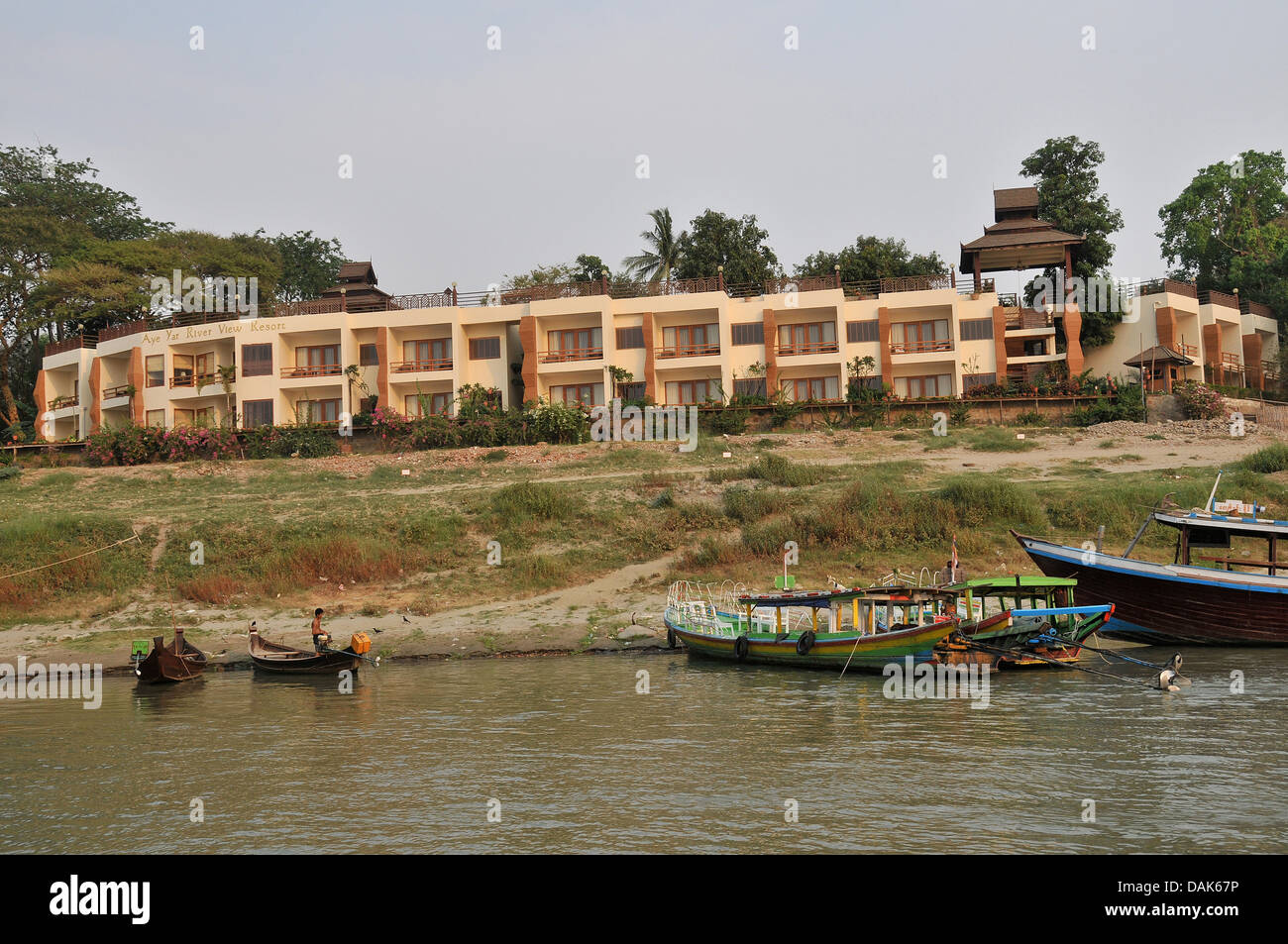Aye Yar River View Resort Bagan Myanmar Stock Photo - Alamy