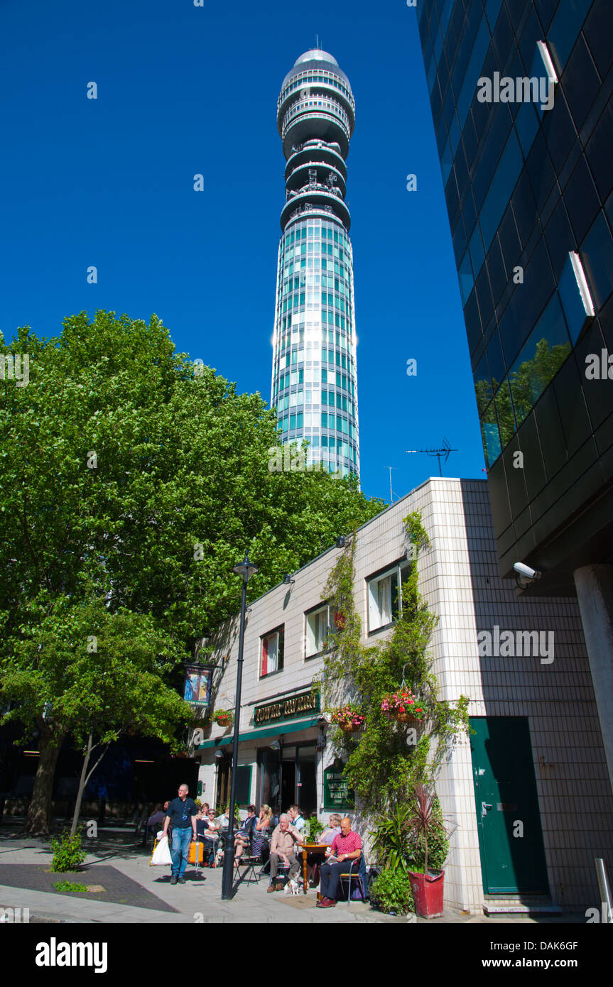 Tower Tavern pub terrace below BT Tower originally known as Post Office ...