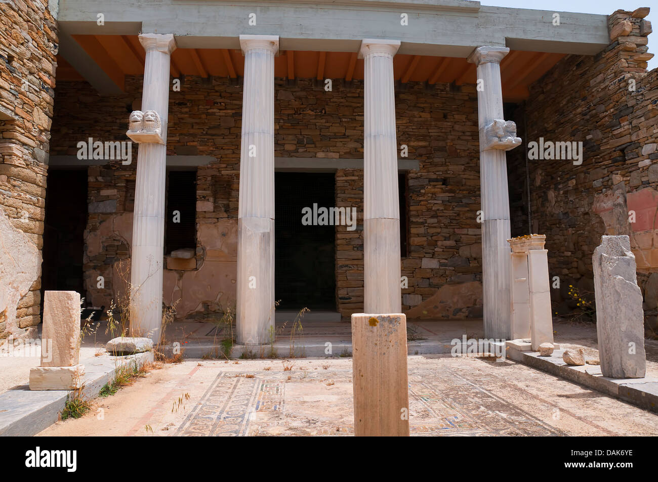 The Temple Island of Delos in the Cyclades Islands Greece Stock Photo ...