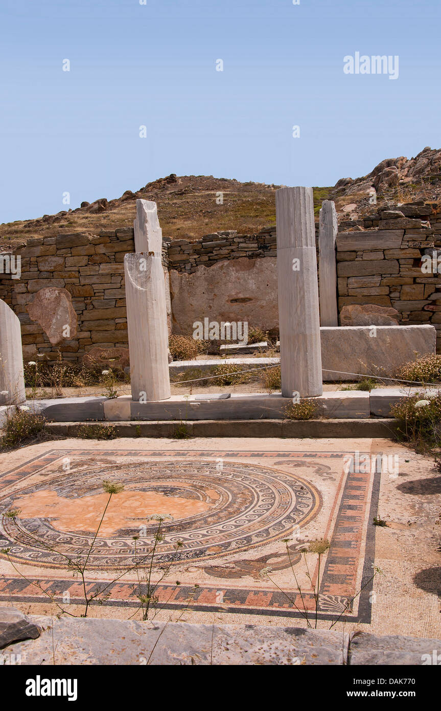 The Temple Island of Delos in the Cyclades Islands Greece Stock Photo ...