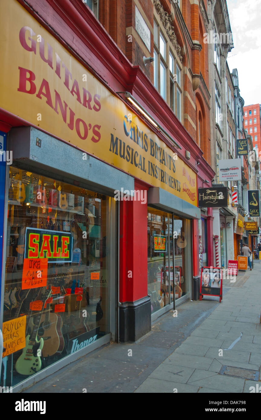Denmark Street known for its musical instrument shops Bloomsbury ...
