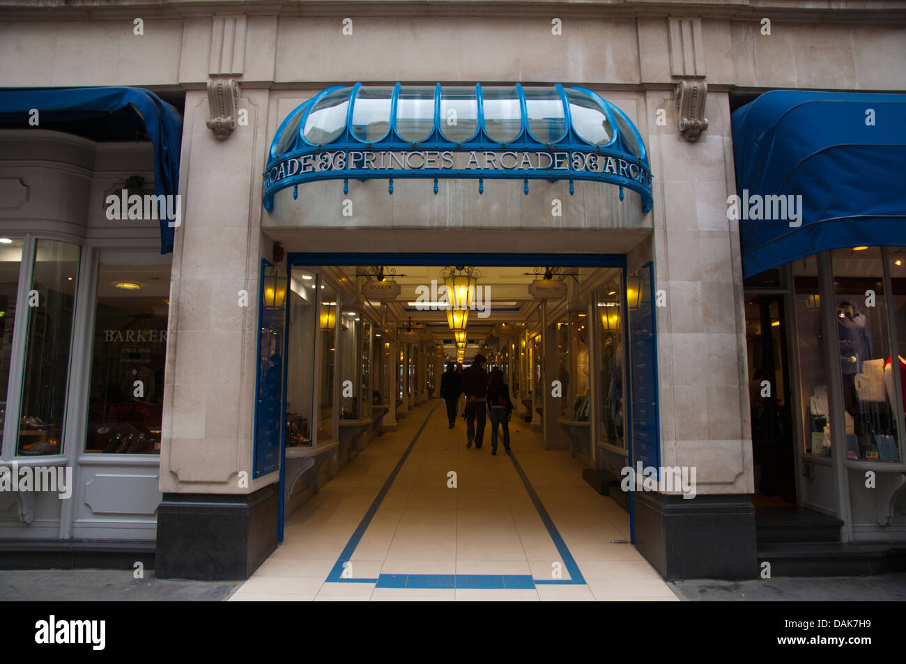 Princes Arcade shopping centre Jermyn Street St James district London ...