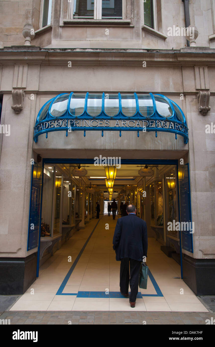 Princes Arcade shopping centre Jermyn Street St James district London ...