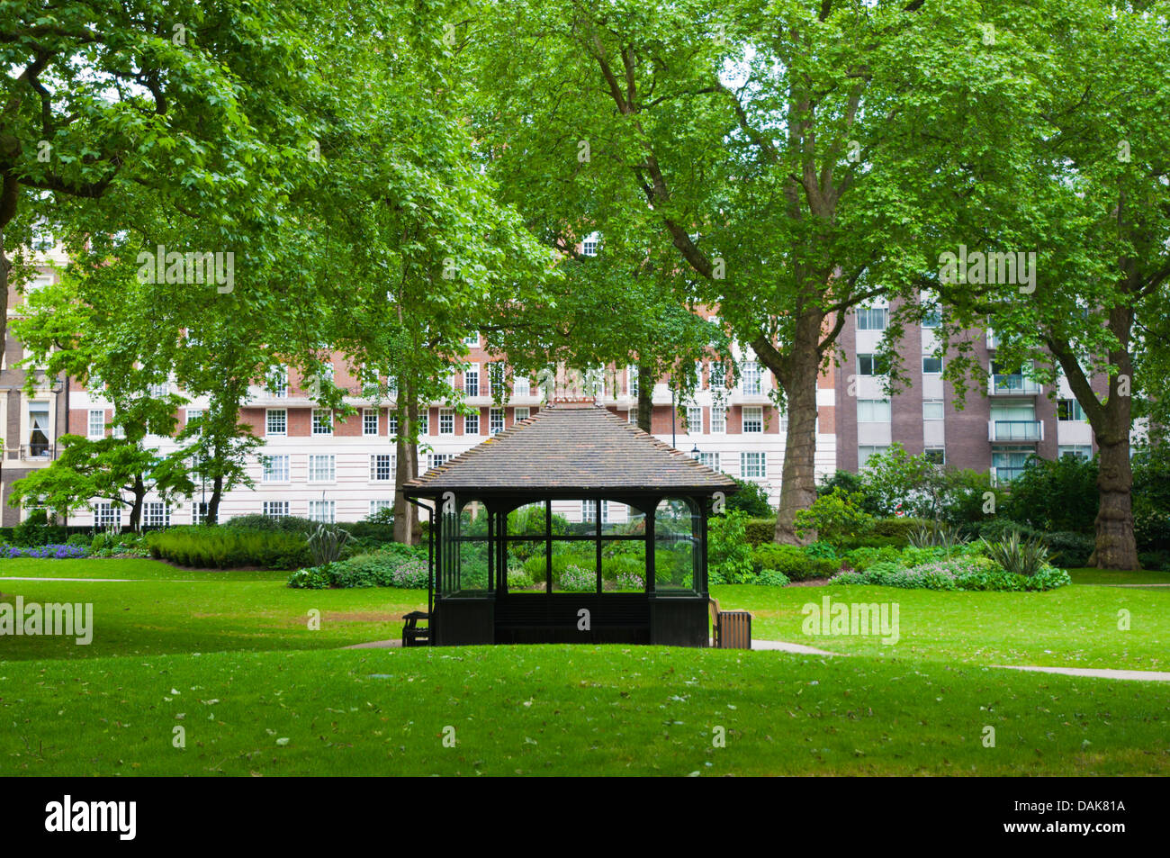 Portman Square Gardens Marylebone district central London England ...