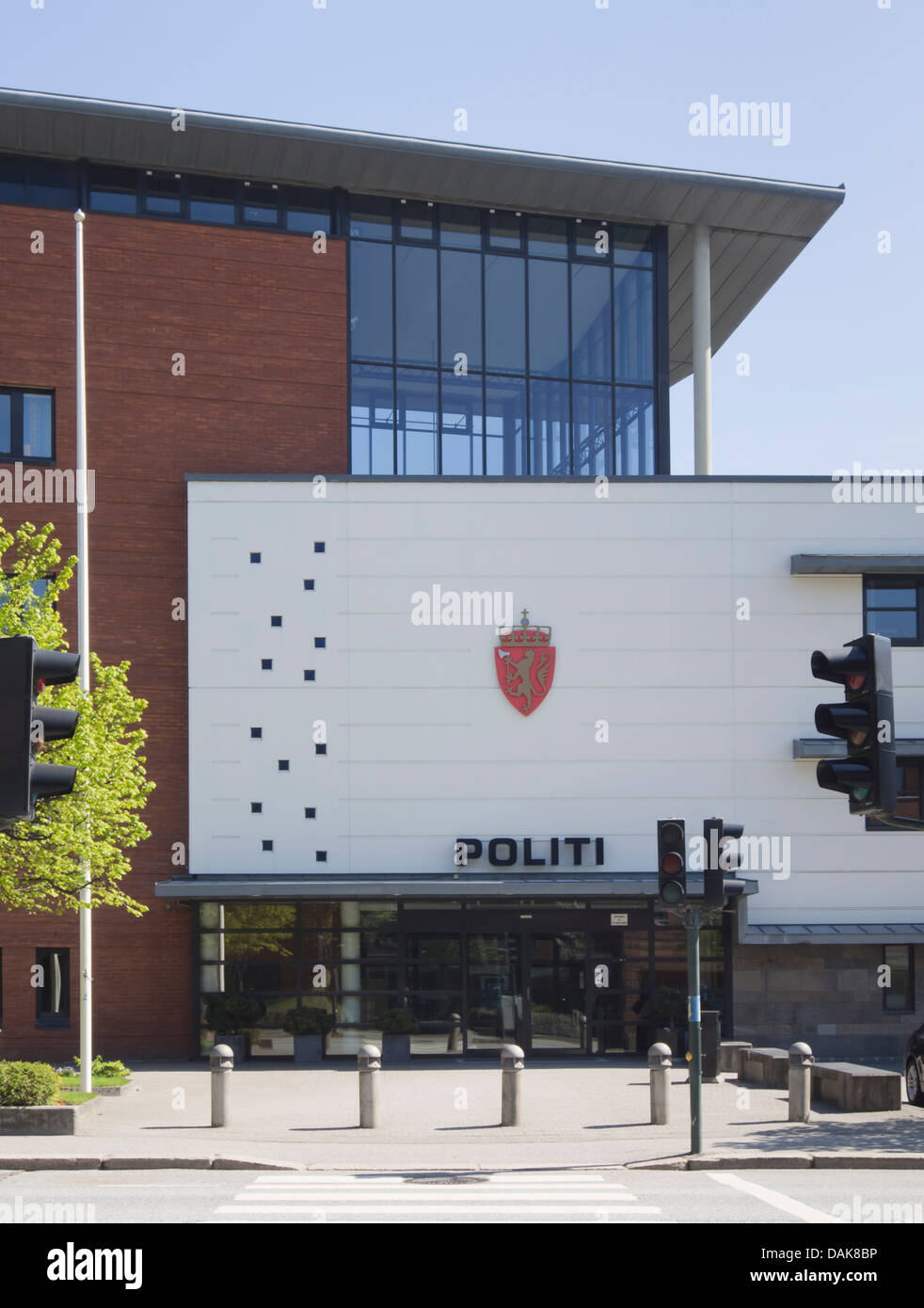Main police station in Stavanger Norway, facade with main entrance ...