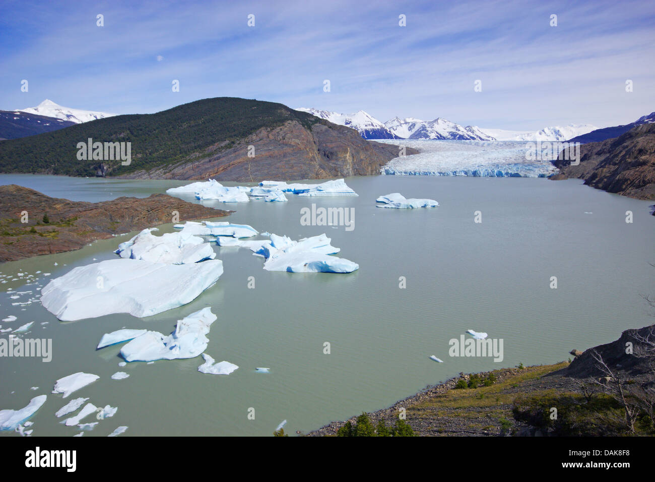 Grey glacier and Grey Lake, Chile, Patagonia, Torres del Paine National ...
