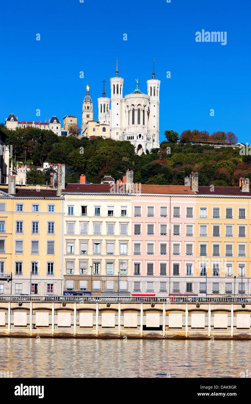 Famous view of Lyon over the Saone river, France Stock Photo - Alamy