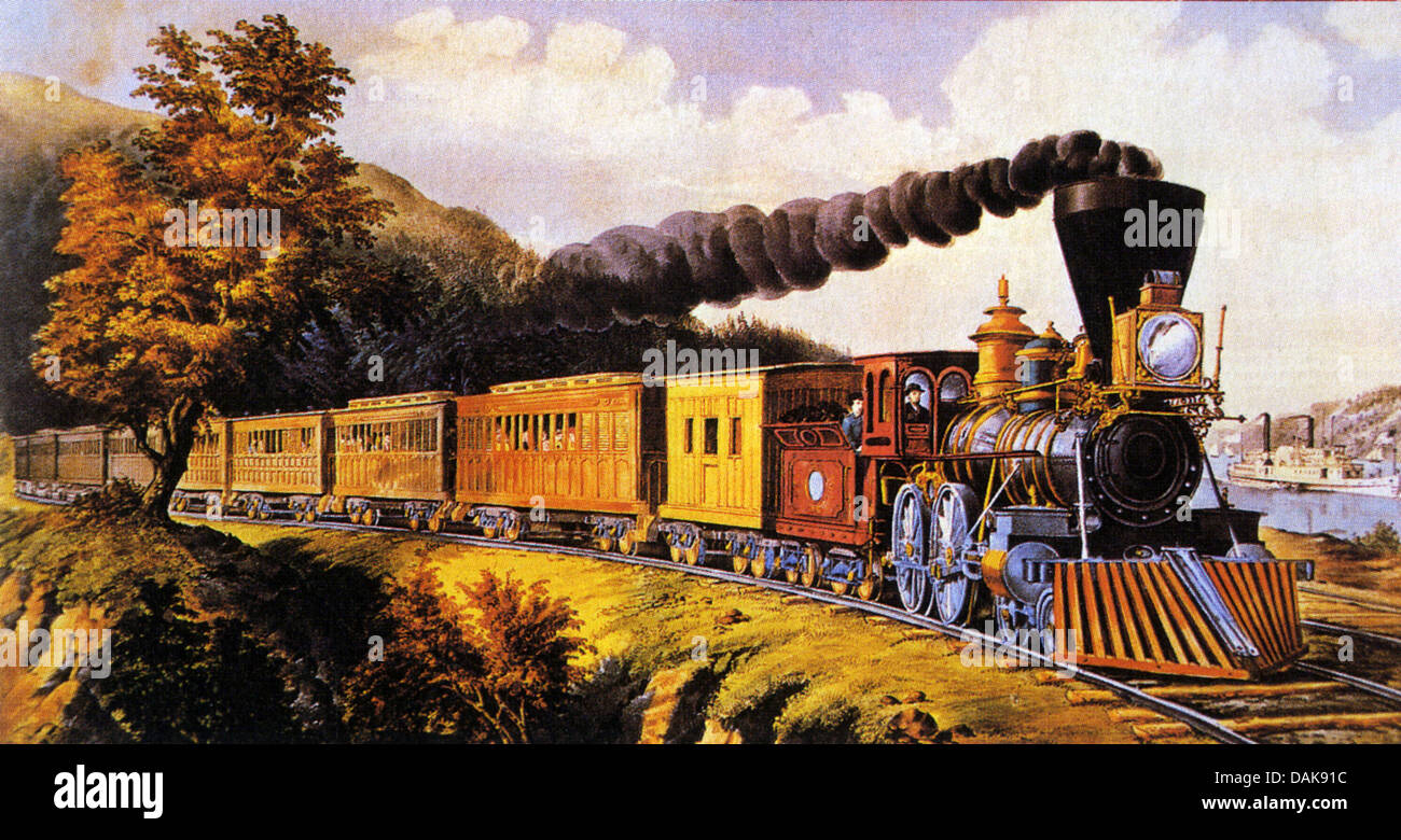 AMERICAN EXPRESS TRAIN [painted by US artist and engraver Fanny Palmer ...