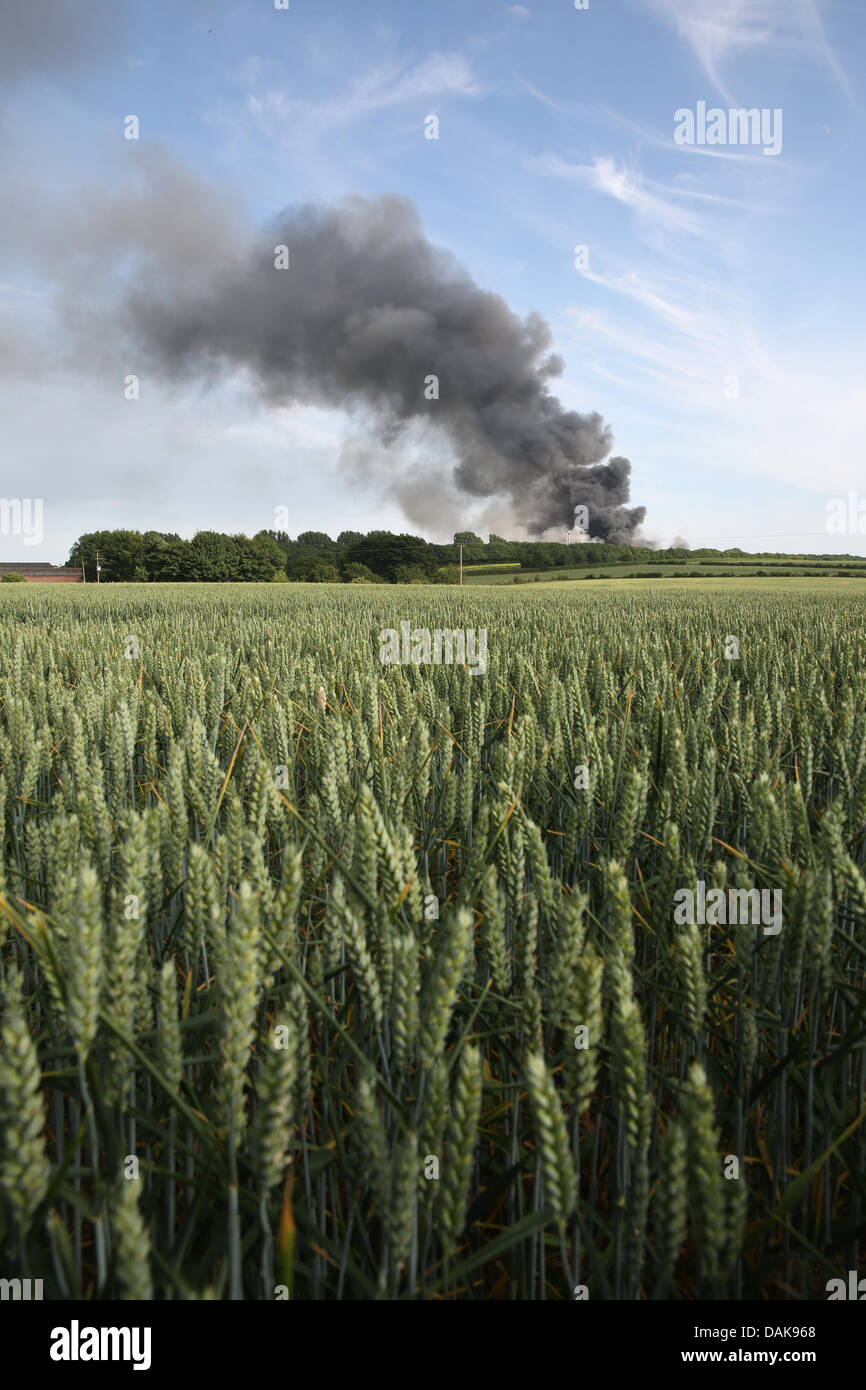 Easton, Grantham, Lincolnshire. 15th July, 2013. Fifteen fire tenders ...