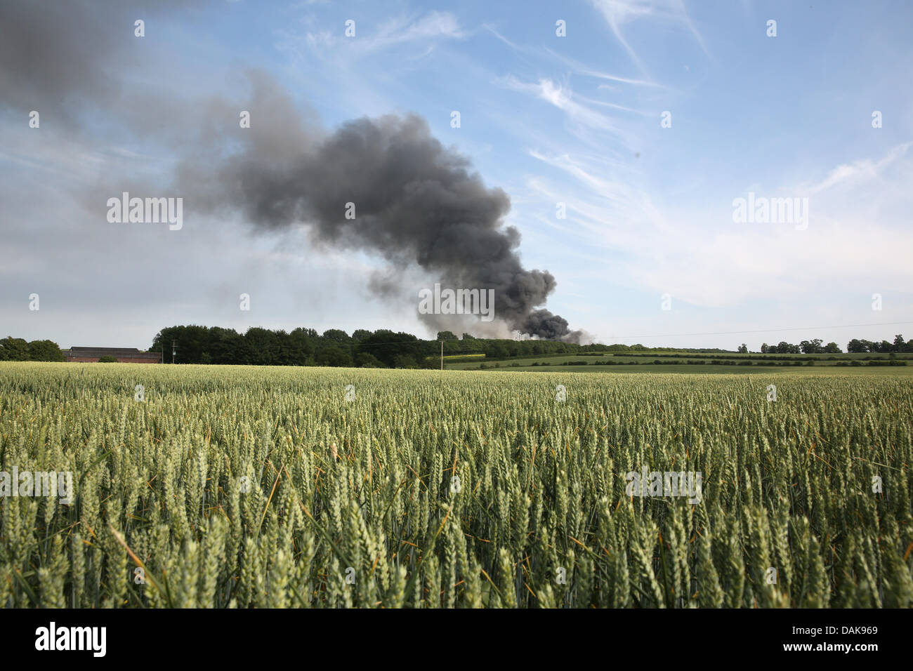 Easton, Grantham, Lincolnshire. 15th July, 2013. Fifteen fire tenders ...