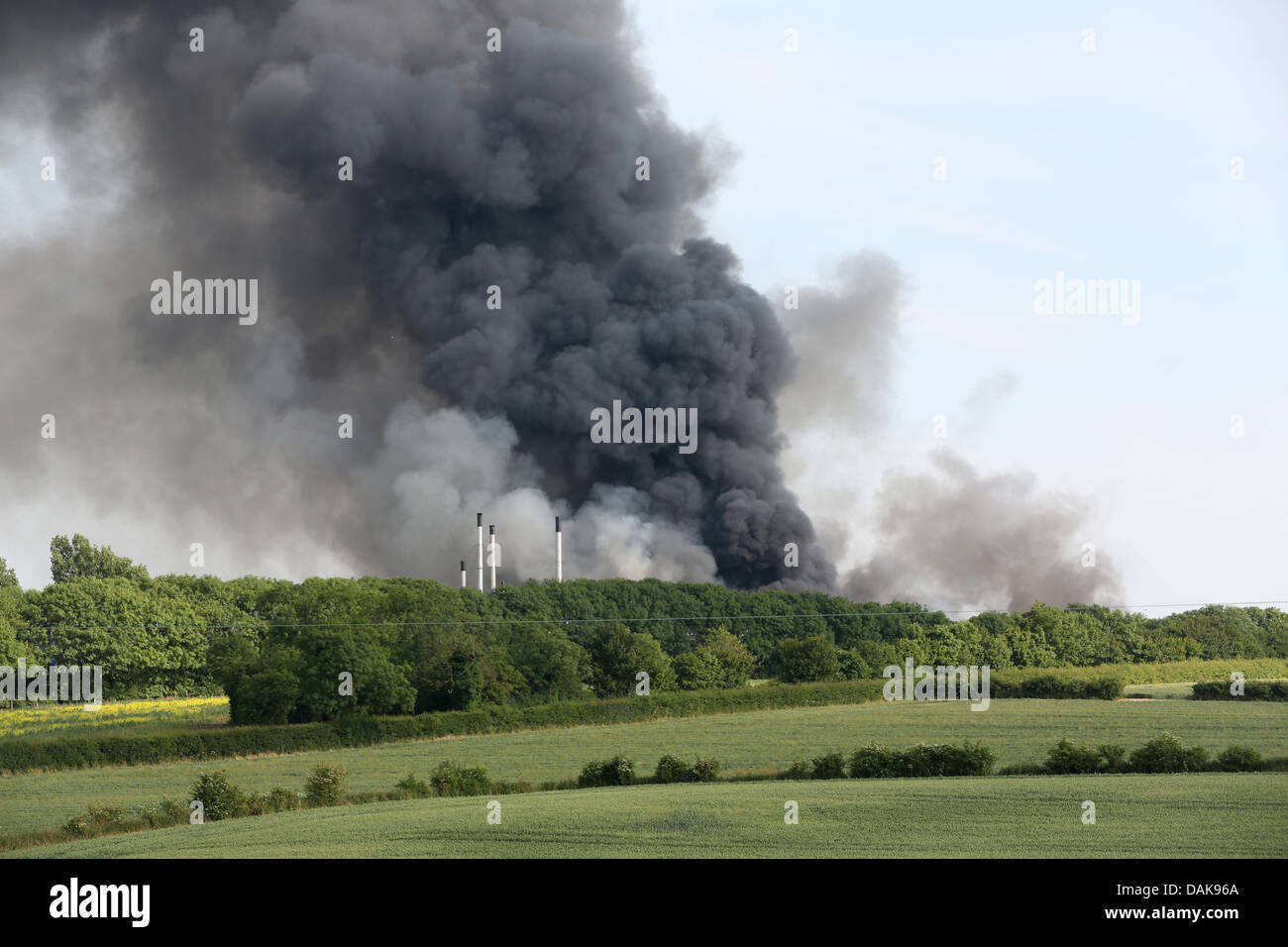Easton, Grantham, Lincolnshire. 15th July, 2013. Fifteen fire tenders ...