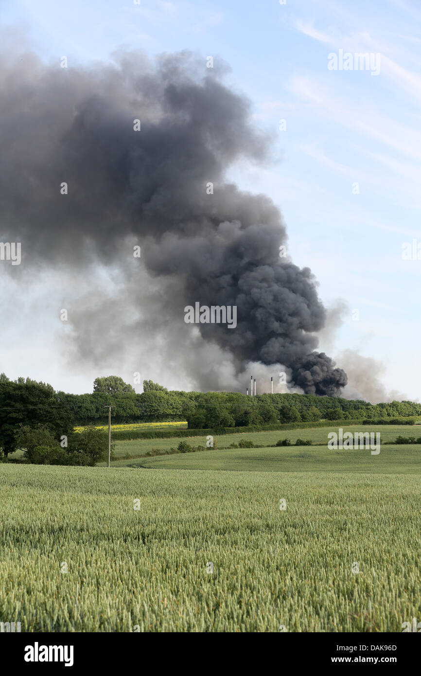 Easton, Grantham, Lincolnshire. 15th July, 2013. Fifteen fire tenders ...